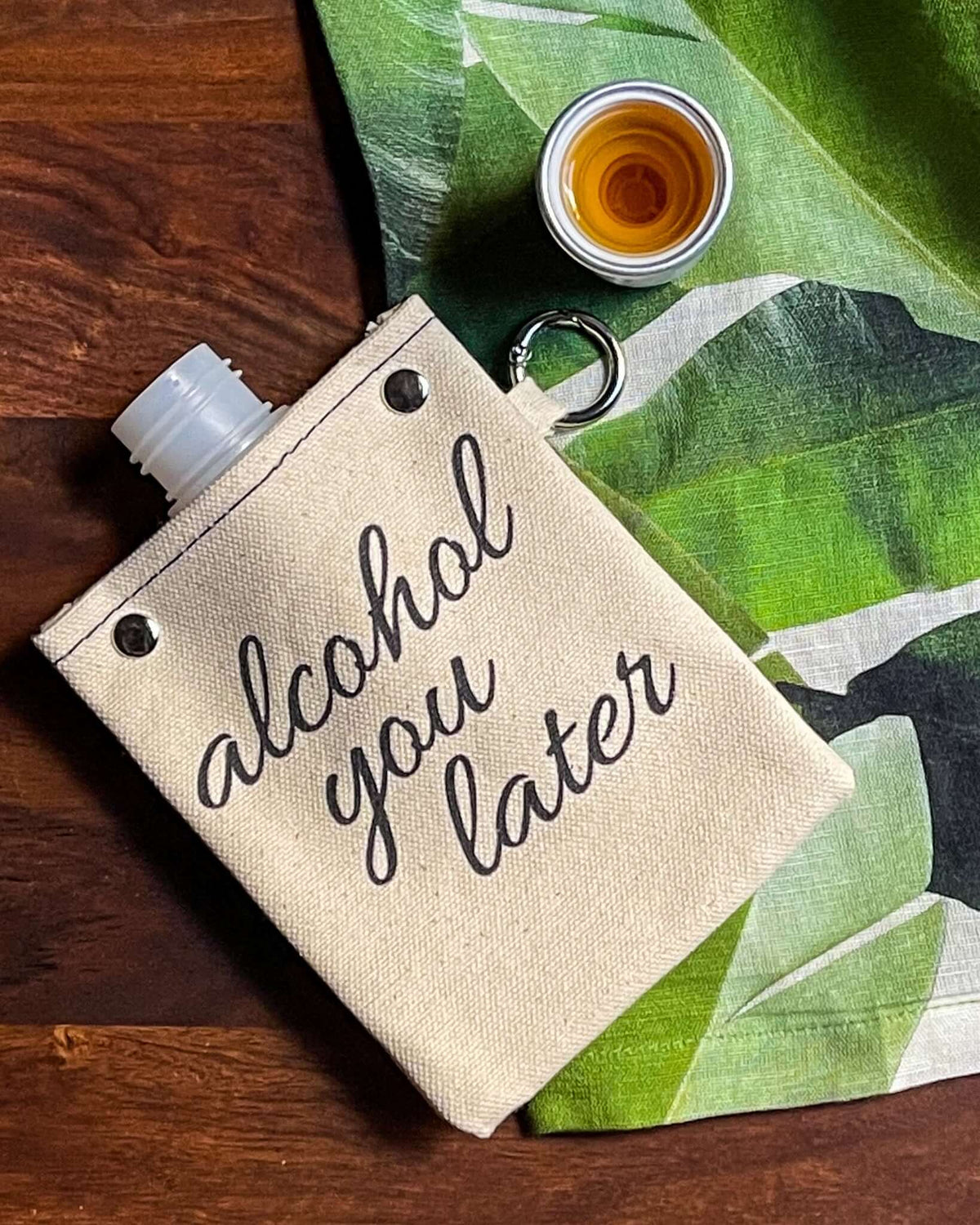 4oz Canvas Flask with shot glass